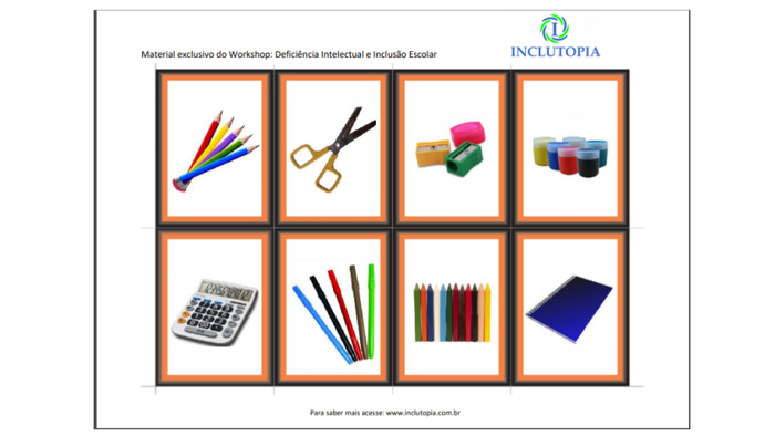 Jogo de memoria- materiais escolares :: Inclutopia